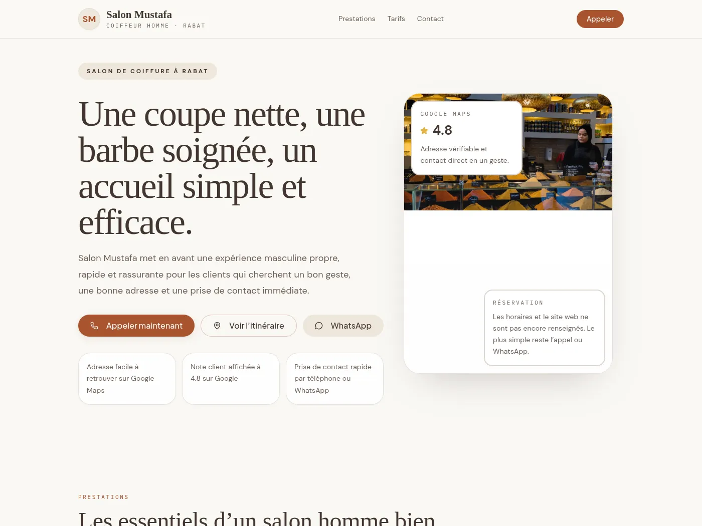 Salon Mustafa Web App