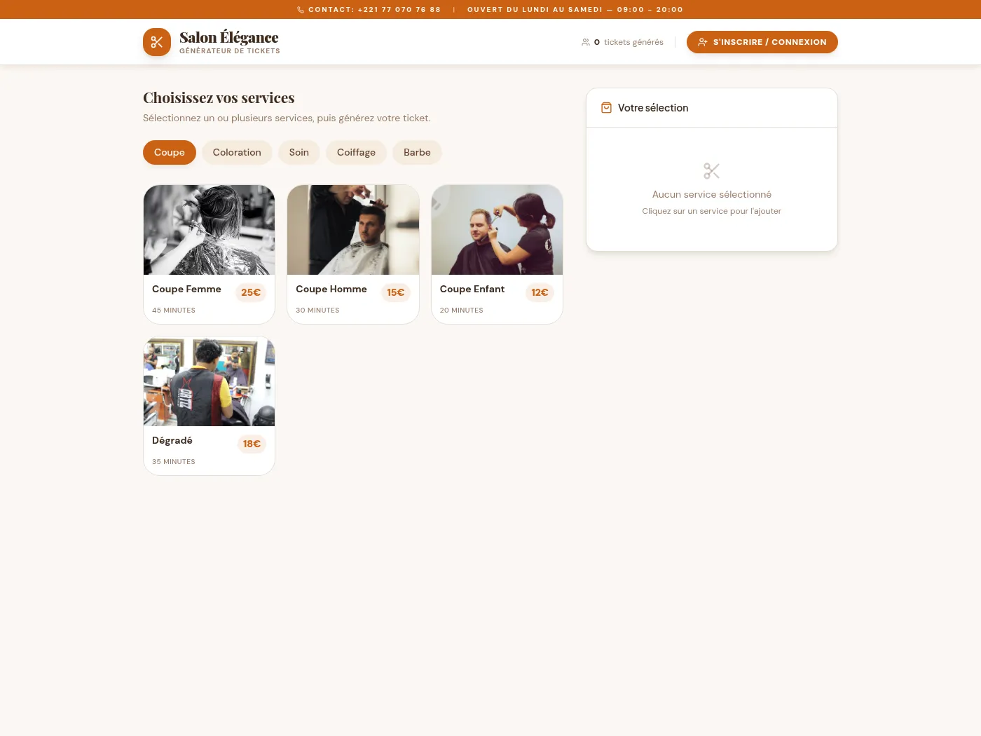 Salon Ticket Generator