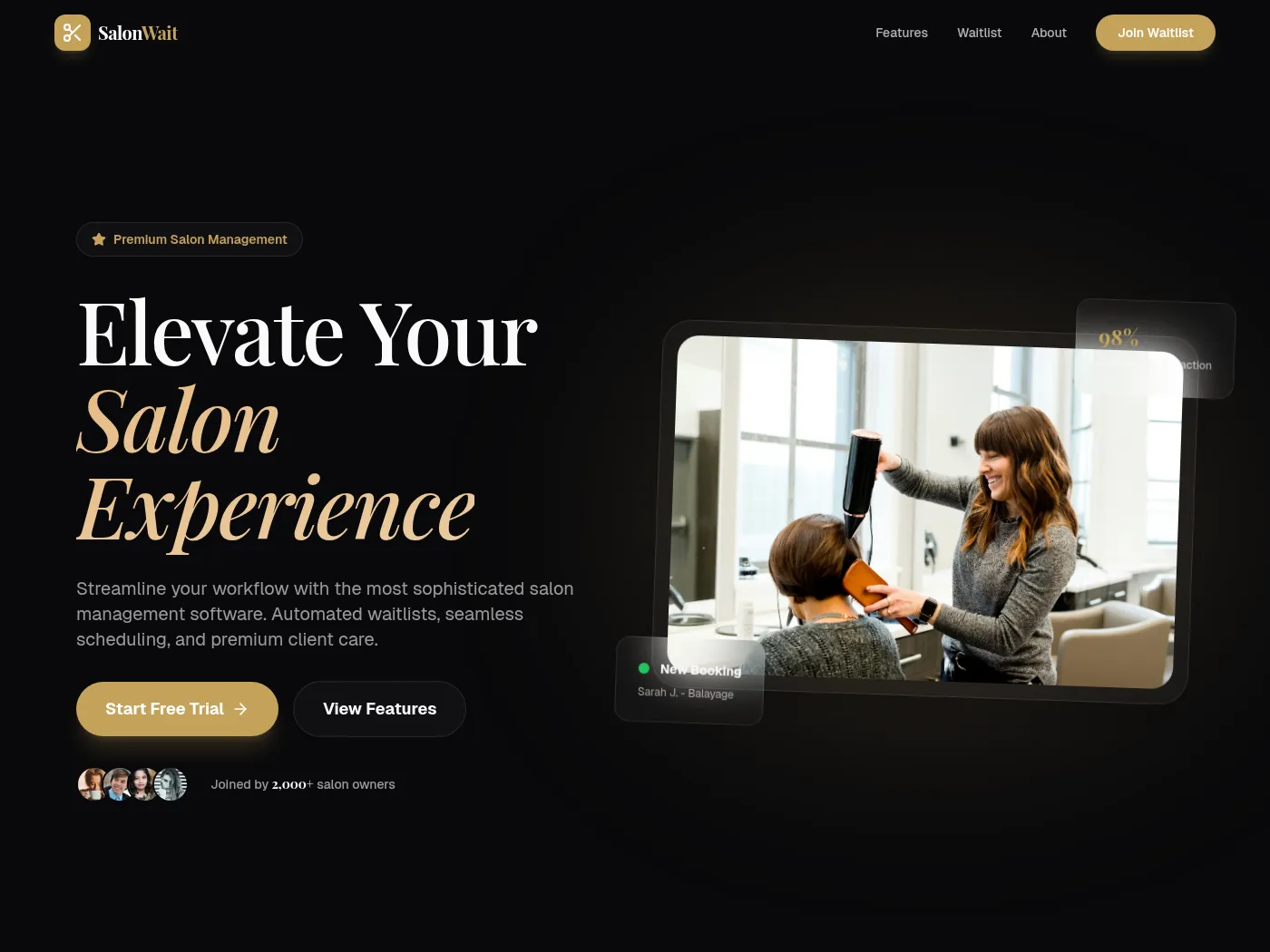SalonWait Landing Page