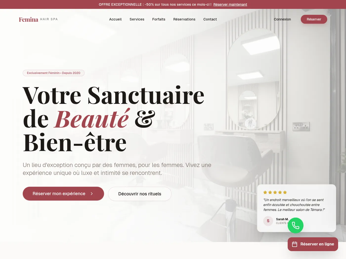 Salon Spa Website Revamp