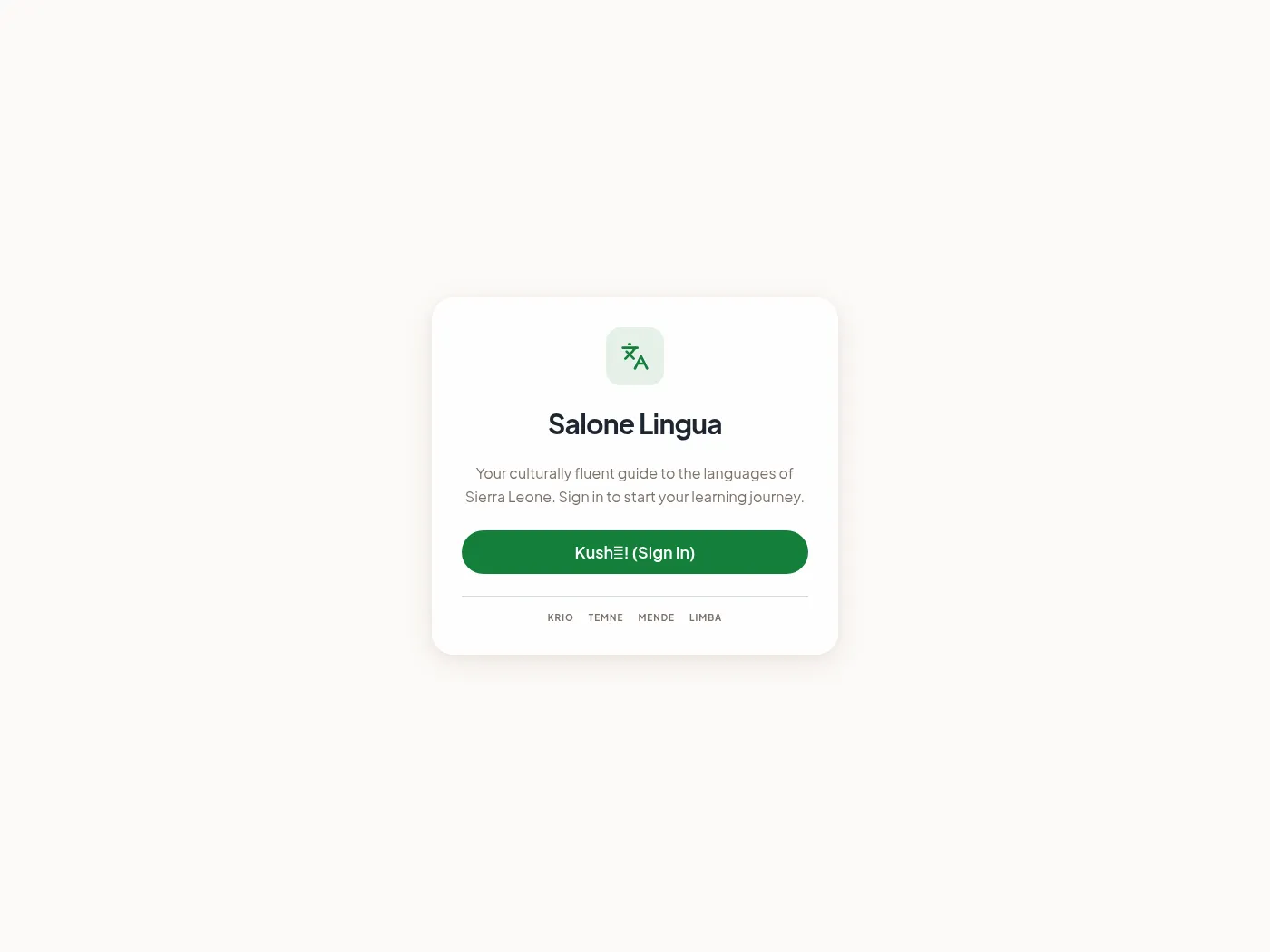 Salone Lingua Tutor