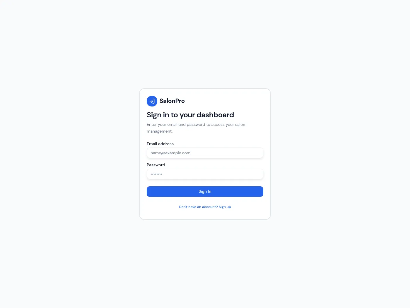 SalonPro Dashboard