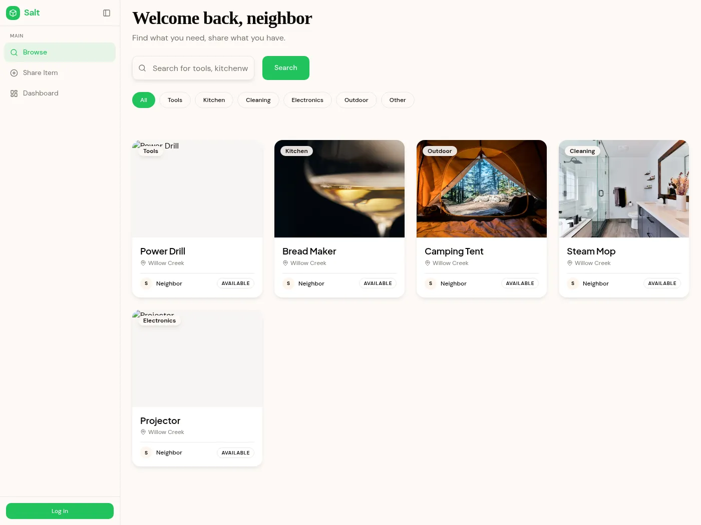 Salt Sharing Platform