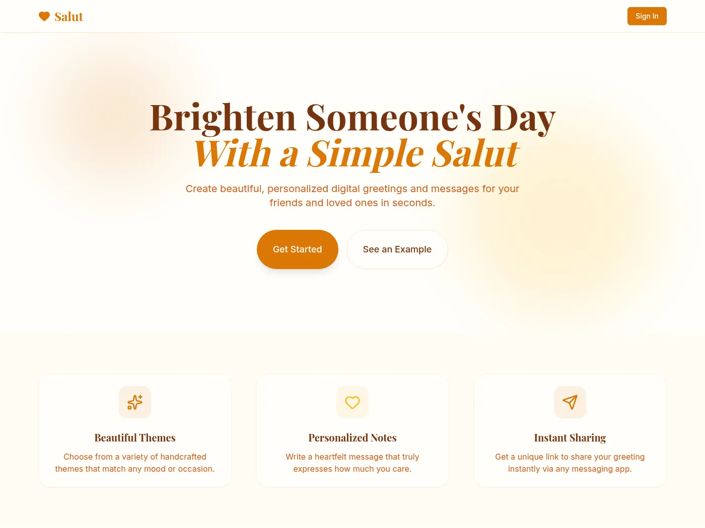 Salut Greetings App