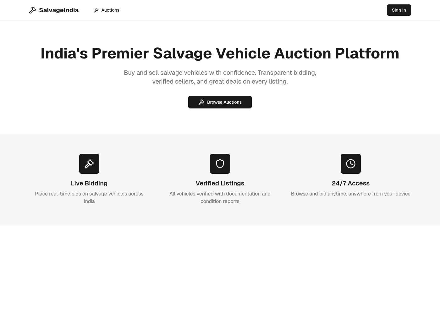 SalvageIndia Auctions