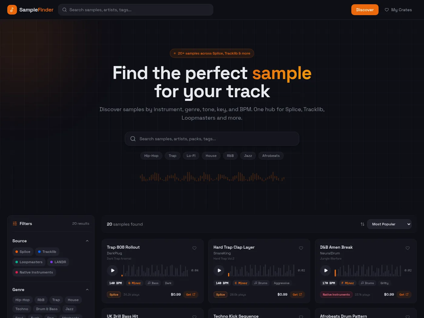 SampleFinder Hub