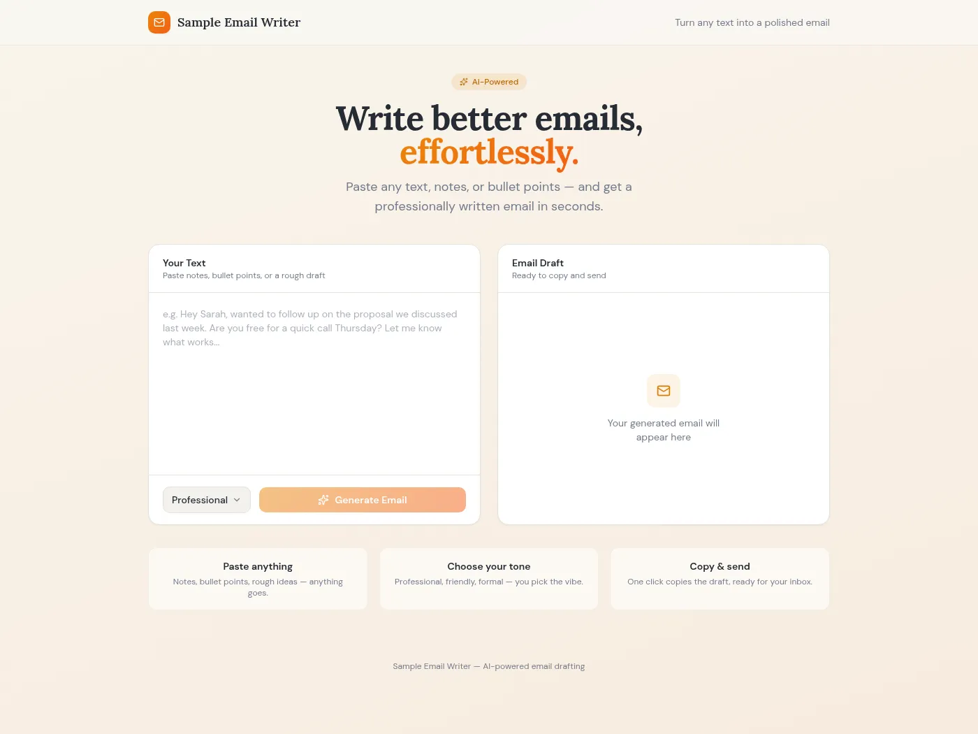 Sample Email Writer
