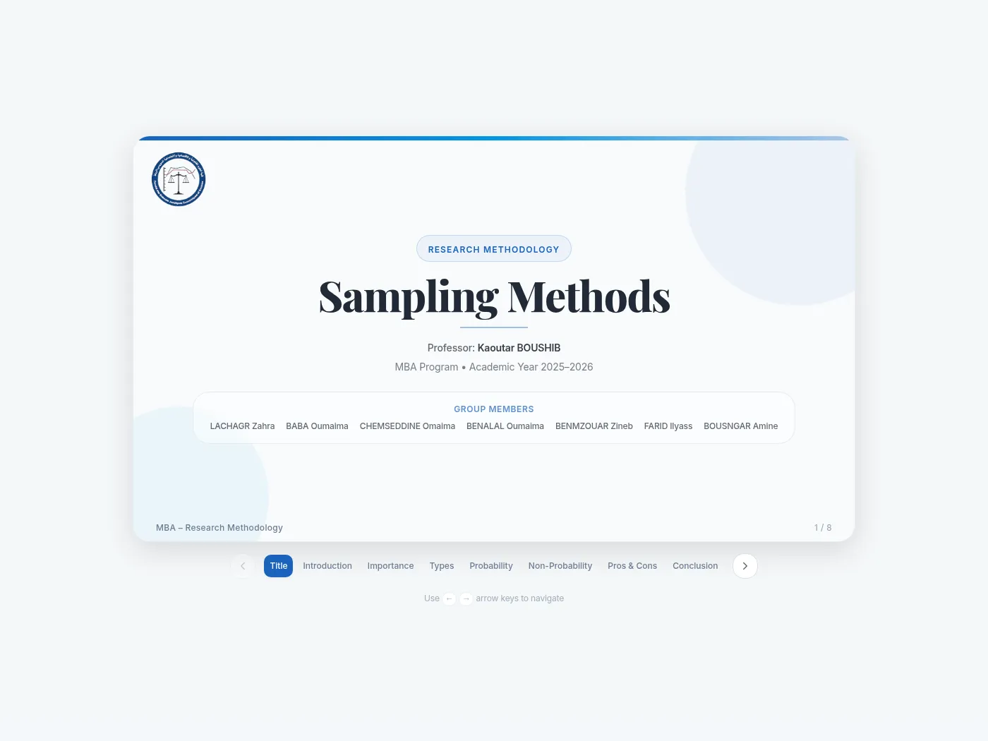 Sampling Methods Slides