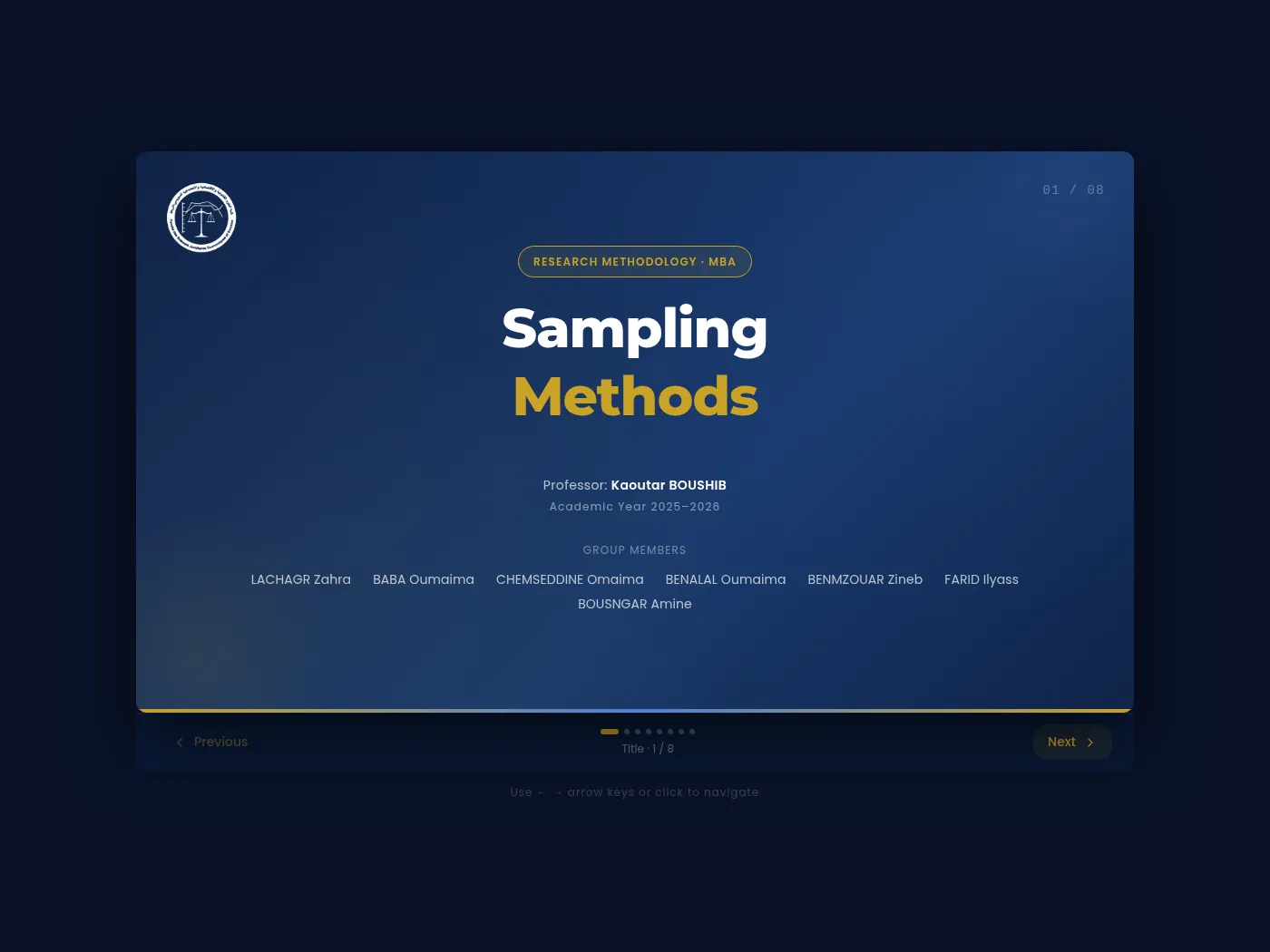 Minimalist Animated Sampling Slides