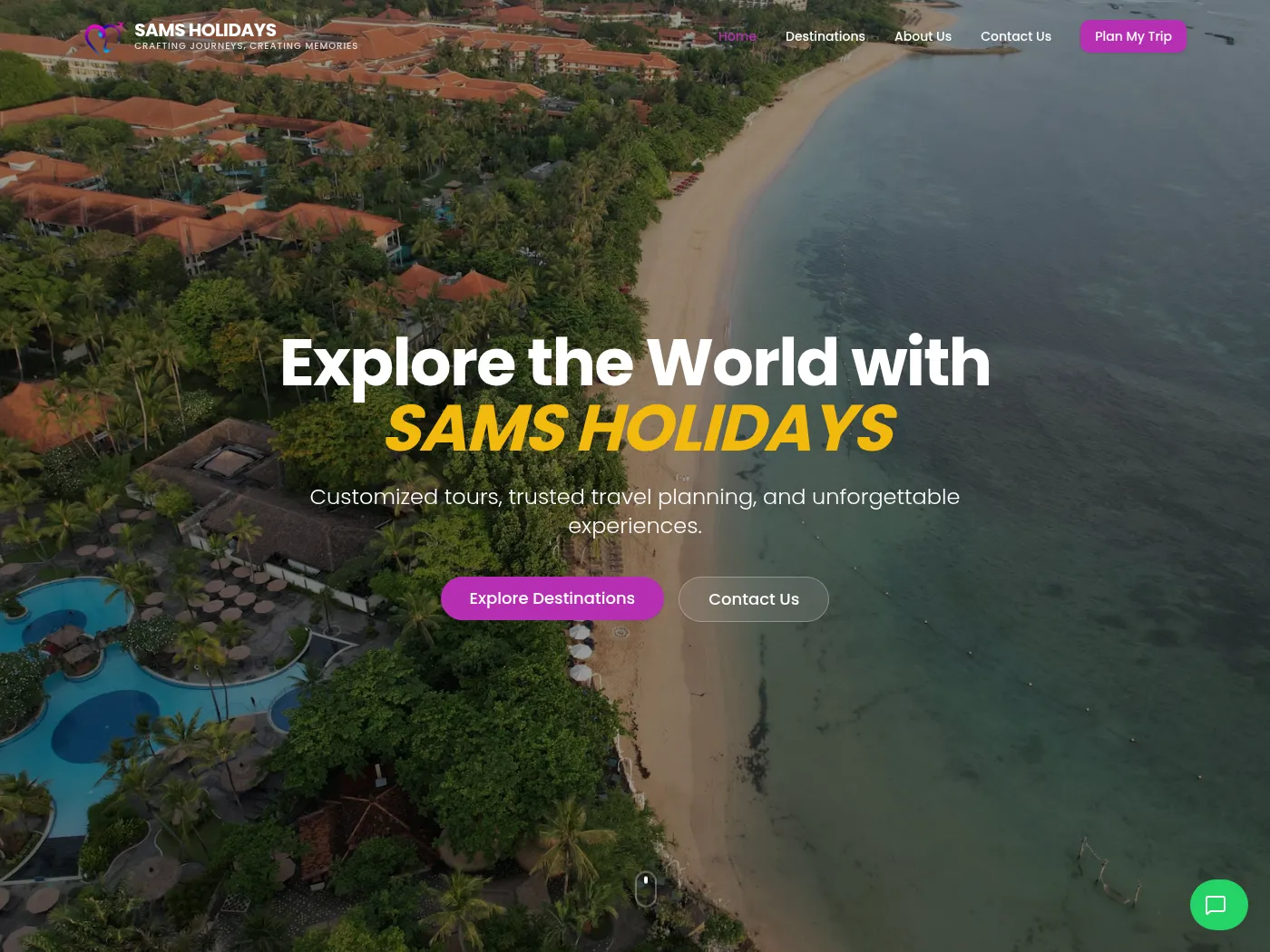 SAMS Holidays Travel Site