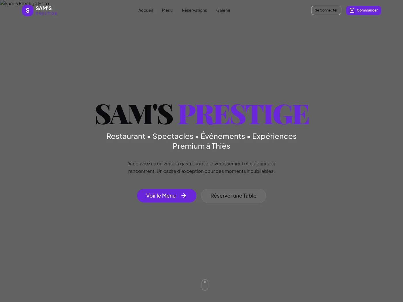 Sam's Prestige Web Experience