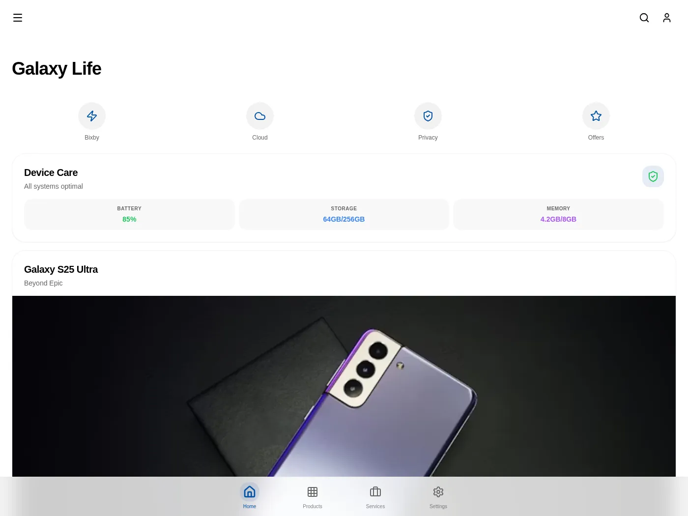 Samsung Web Experience