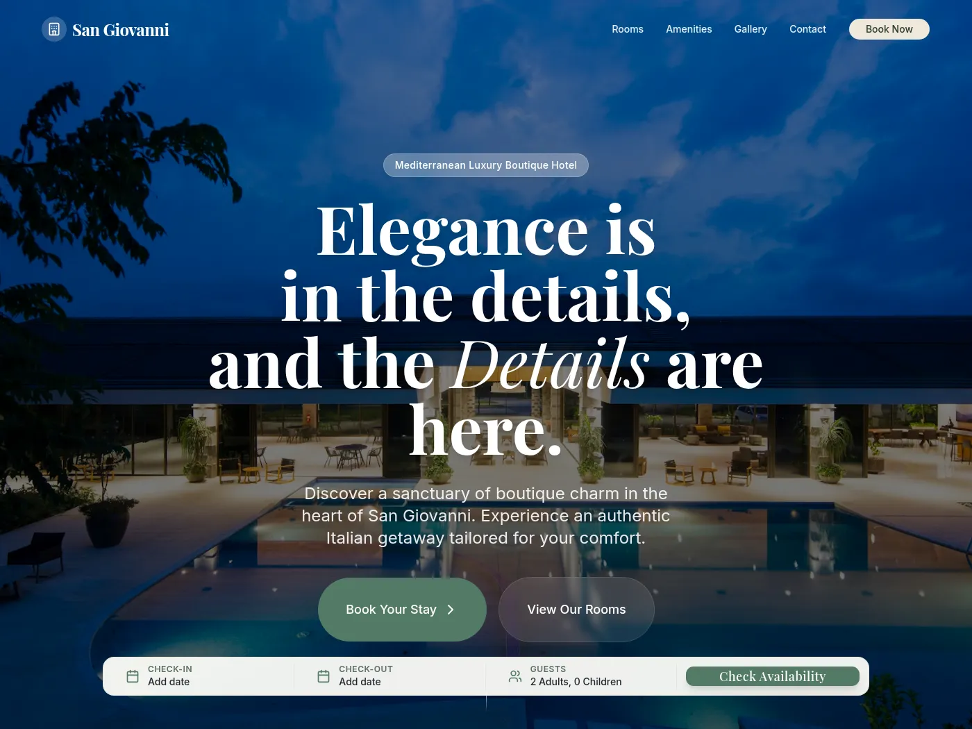 San Giovanni Landing Page