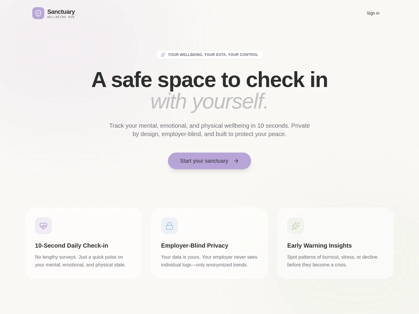 Sanctuary Wellbeing Hub