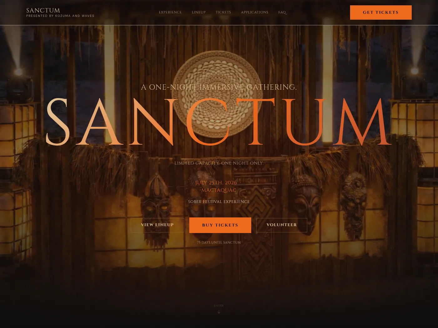 Sanctum Experience Site