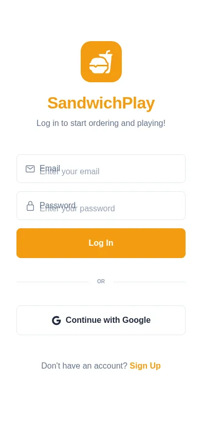 SandwichPlay Delivery App