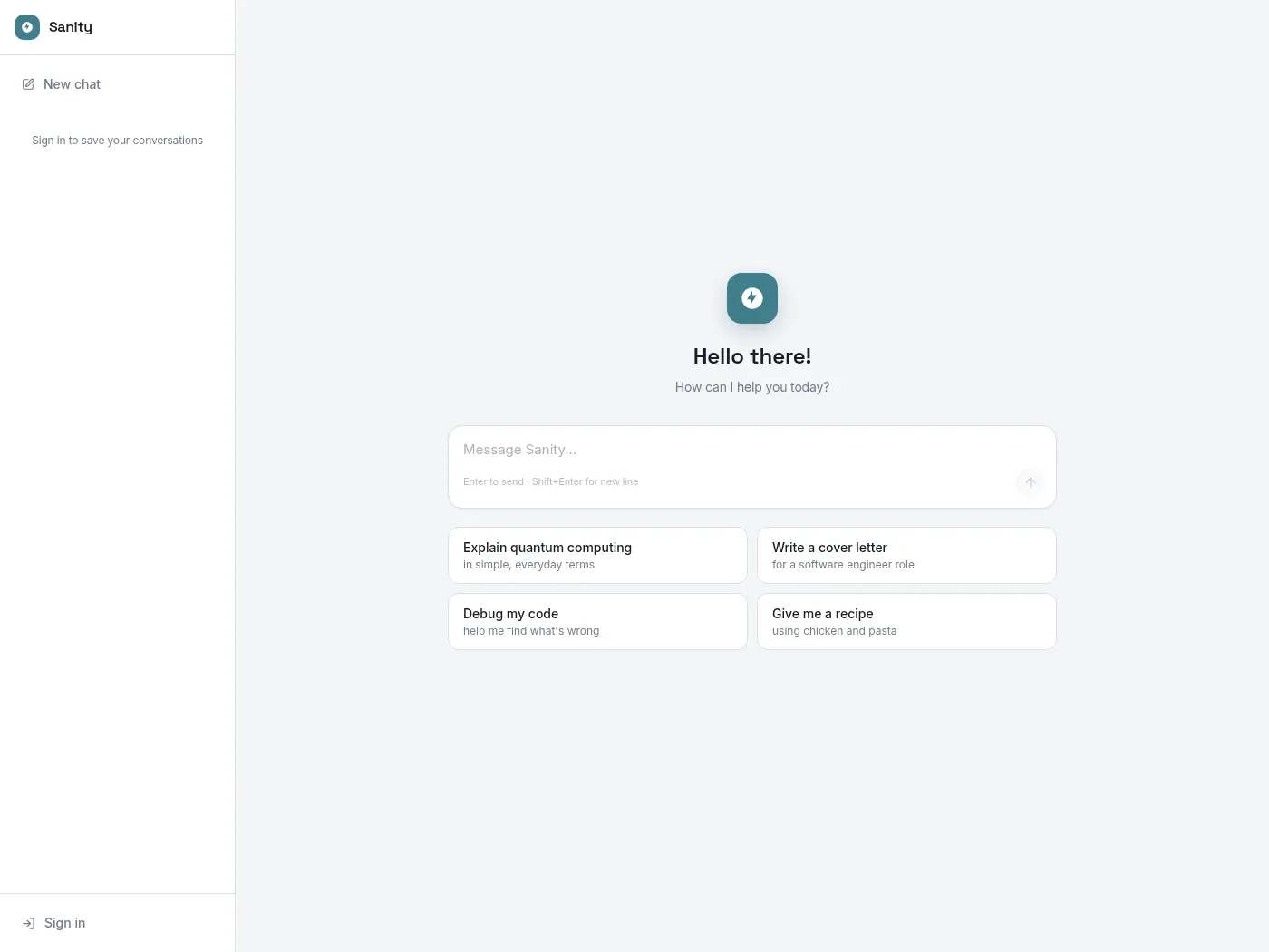 Sanity AI Chat Assistant