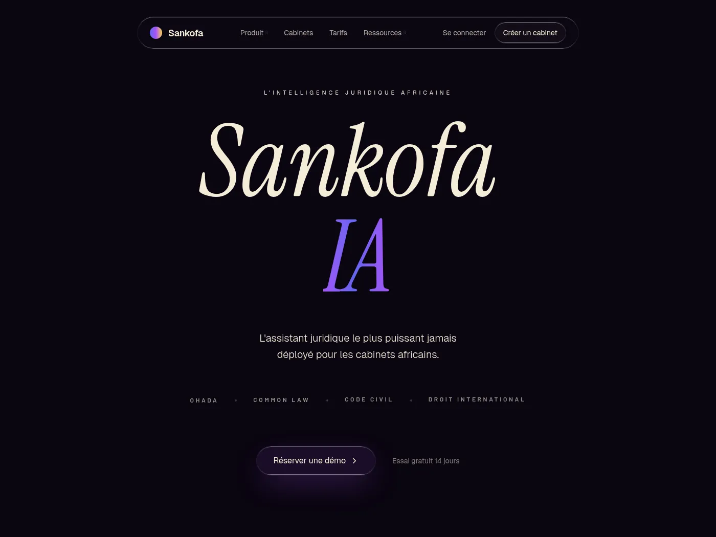 Sankofa IA Editorial Landing