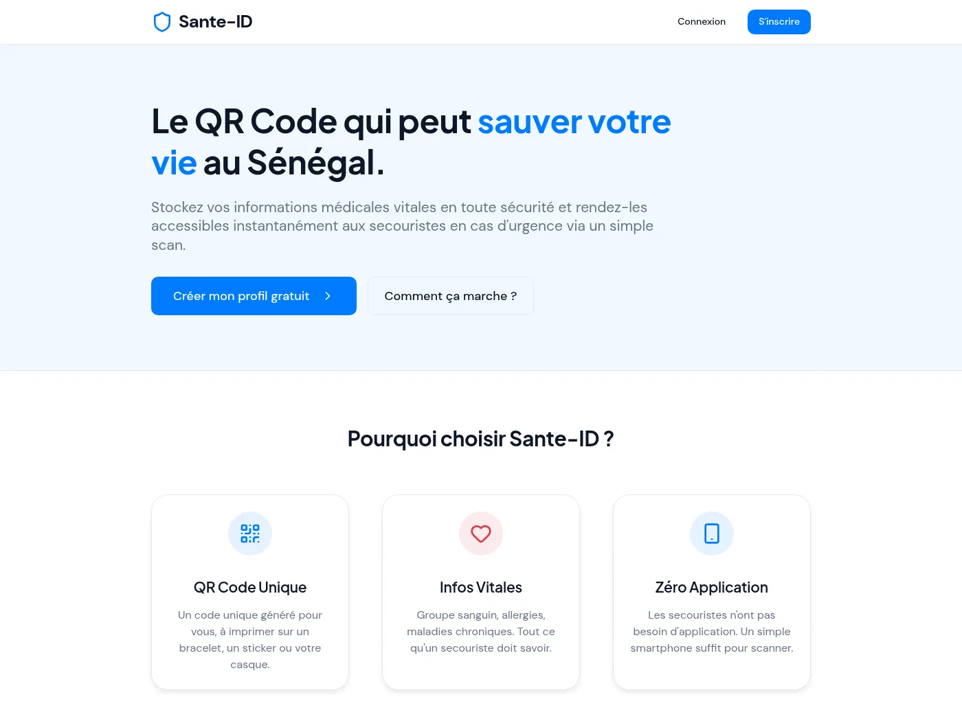 Sante-ID Medical QR Web App