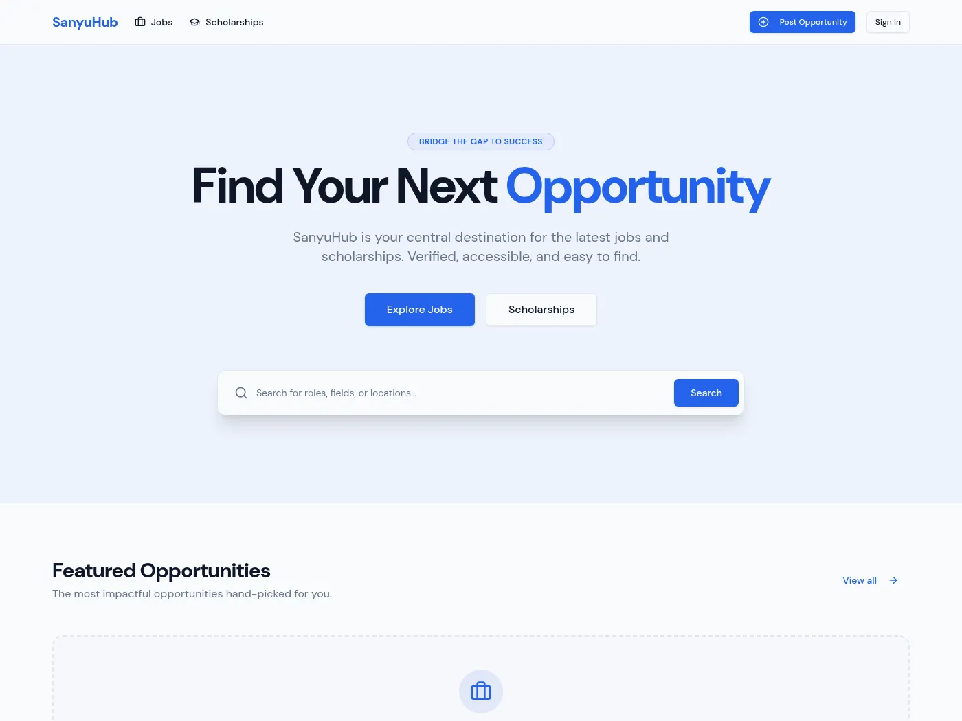 SanyuHub Opportunities Platform