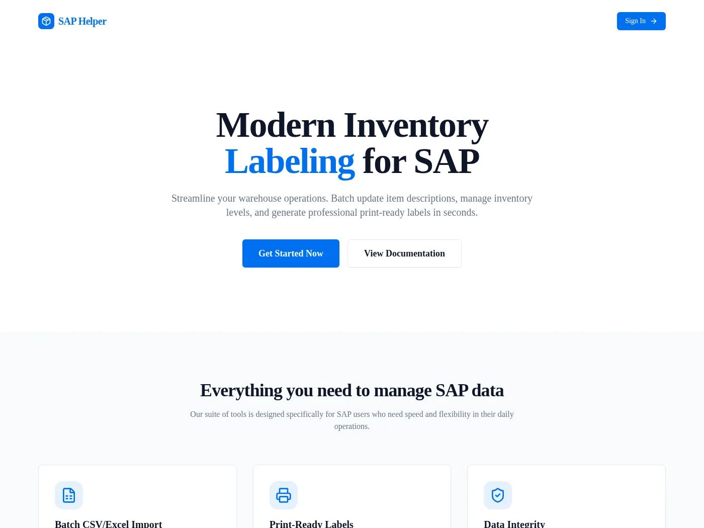 SAP Suite Web Helper