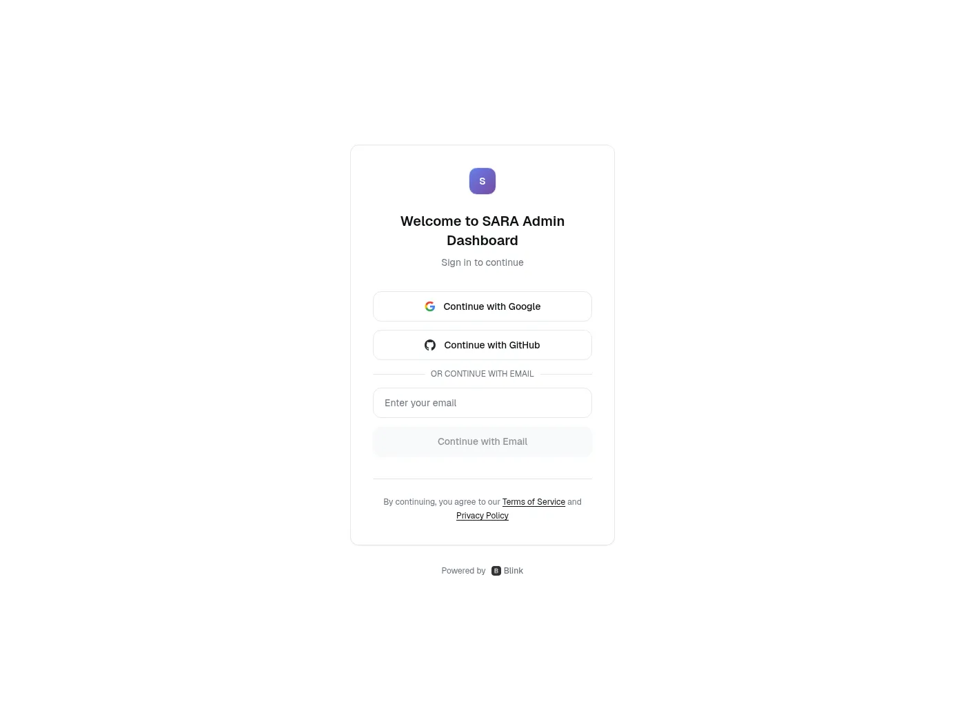 SARA Admin Dashboard