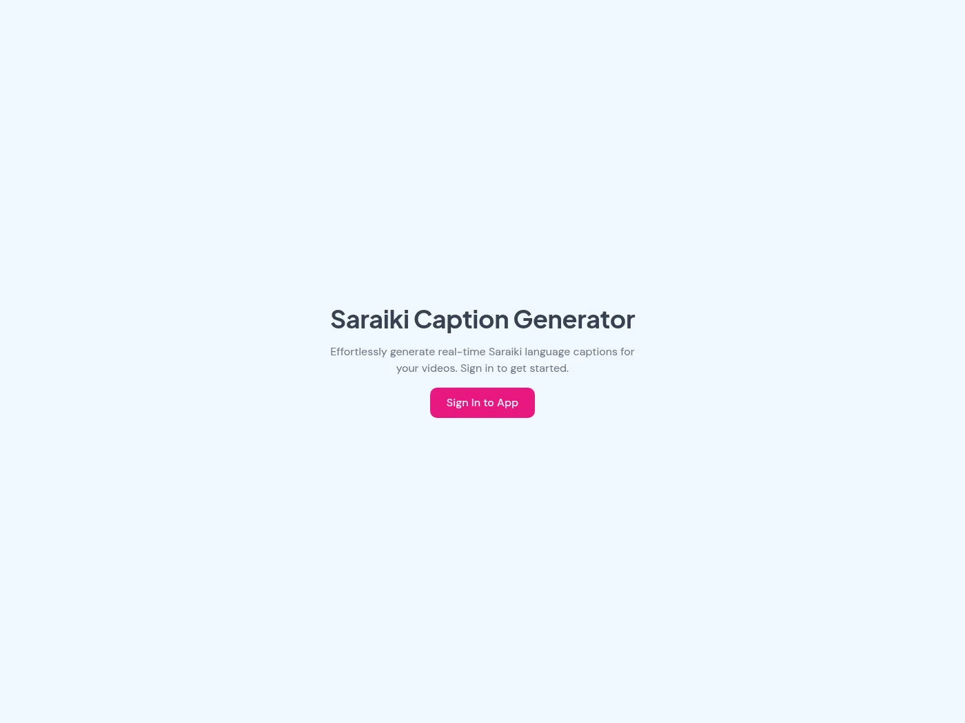 Saraiki Caption Generator