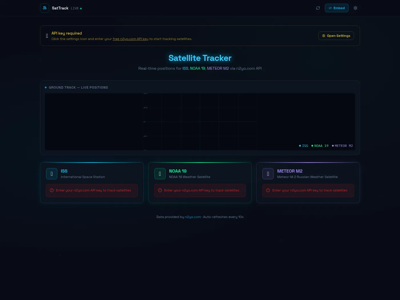 Satellite Tracker Widget