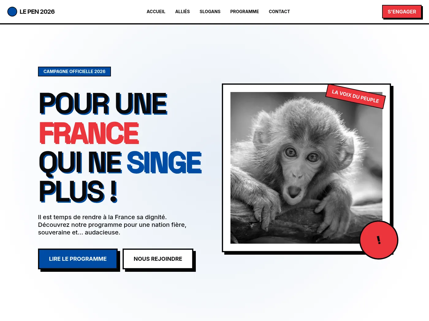 Satirical Campaign Site