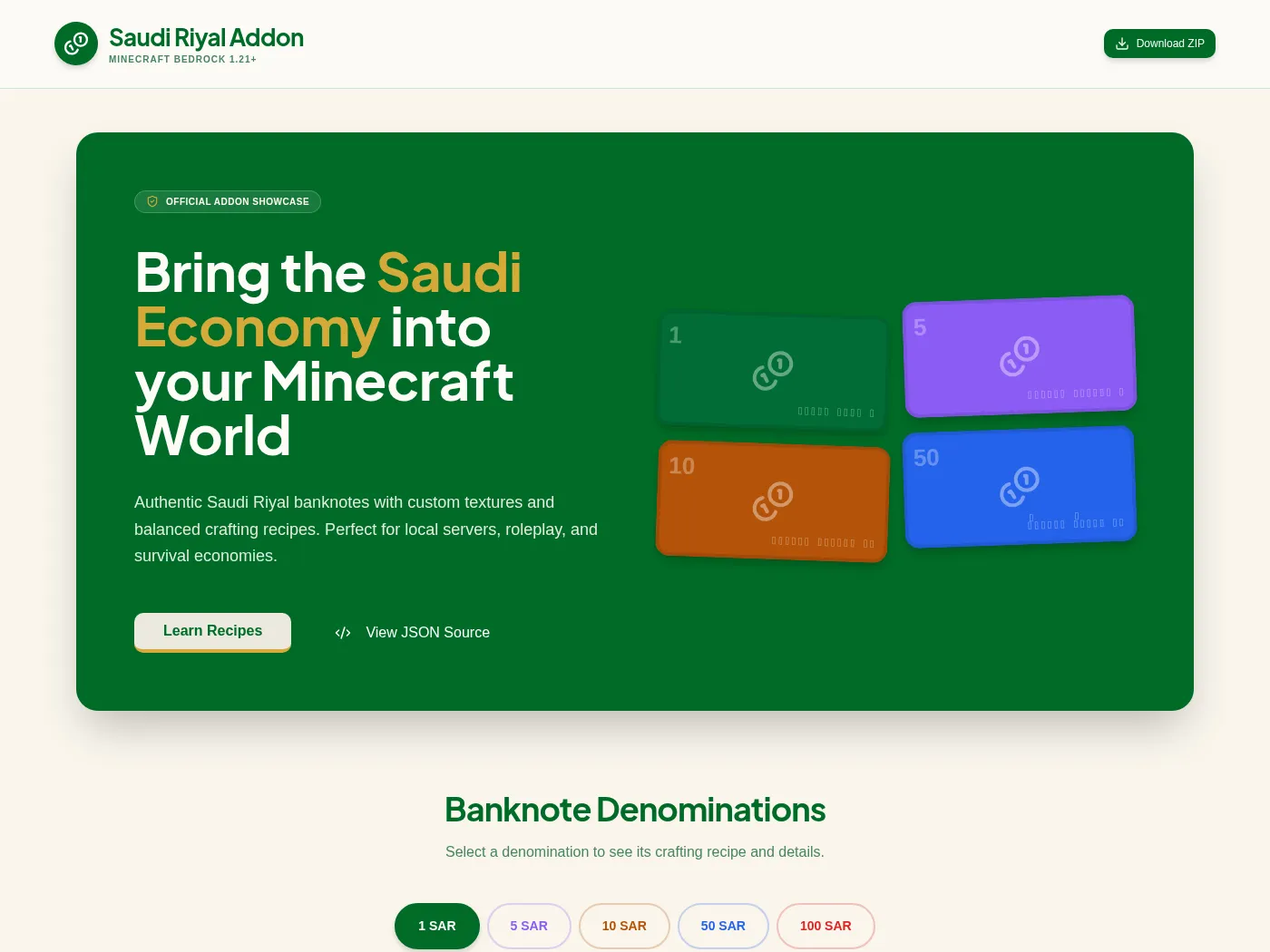 Saudi Riyal Addon