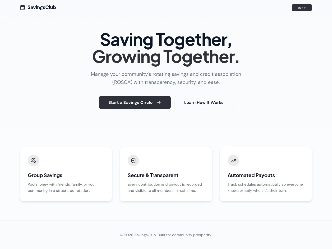 Rotating Savings Club