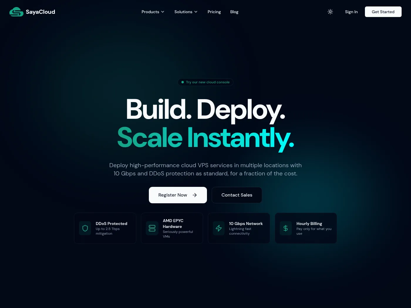 SayaCloud Landing Page