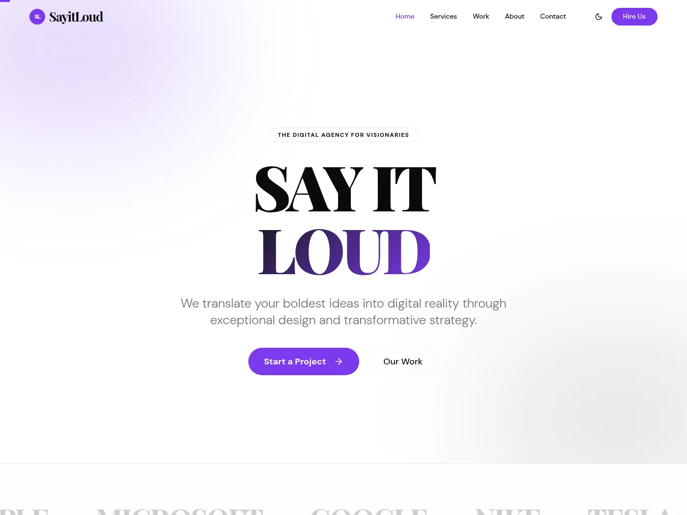SayitLoud Agency Site