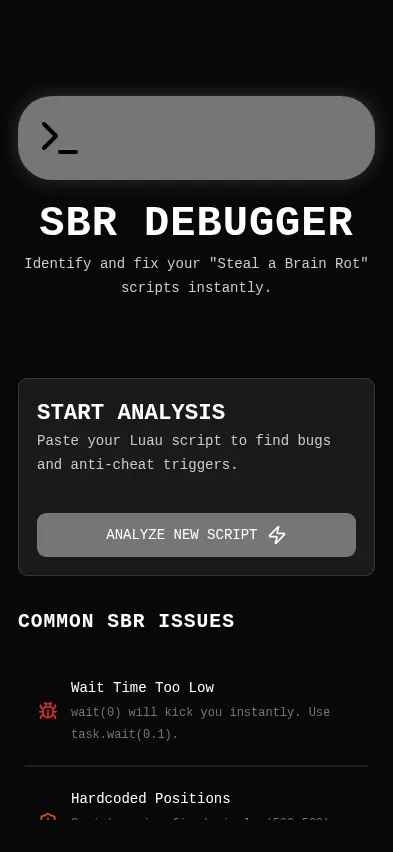 SBR Script Debugger