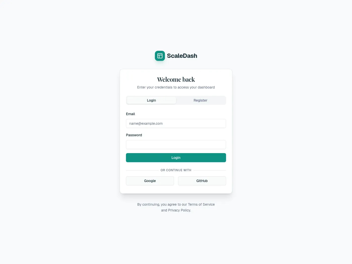 ScaleDash Web App