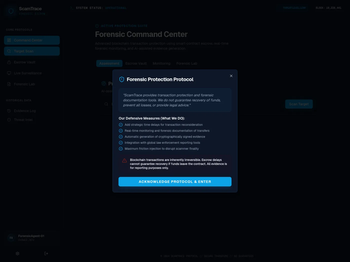 ScamTrace Forensic Escrow