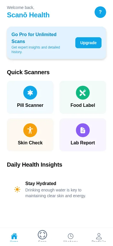 Scanō Health App