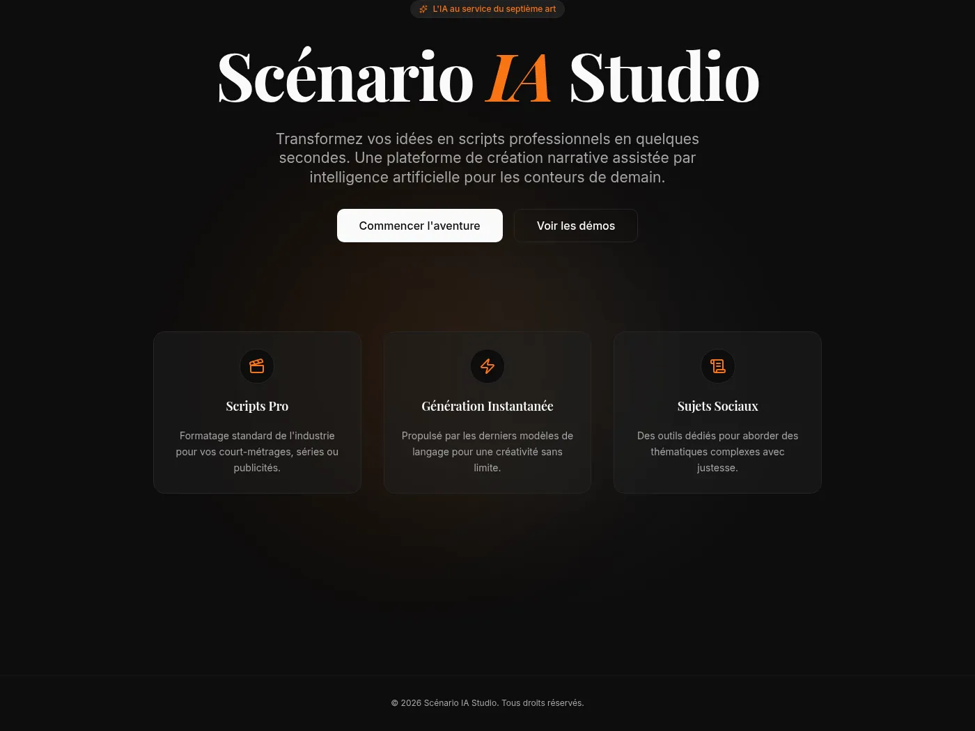 Scénario IA Studio