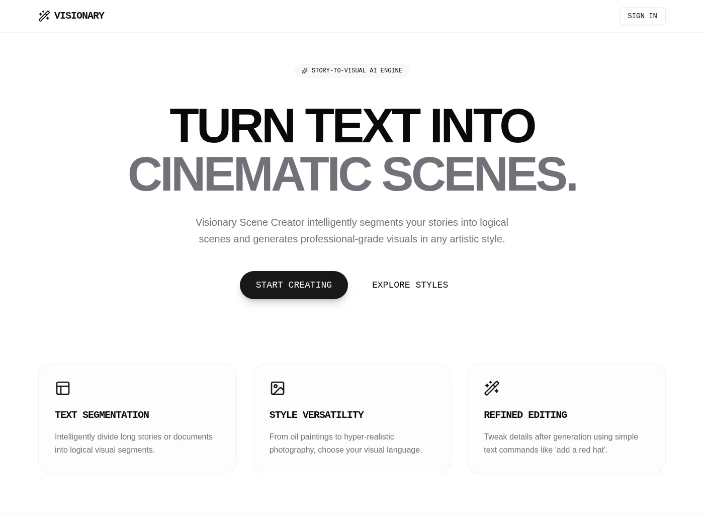 Visionary Scene Creator
