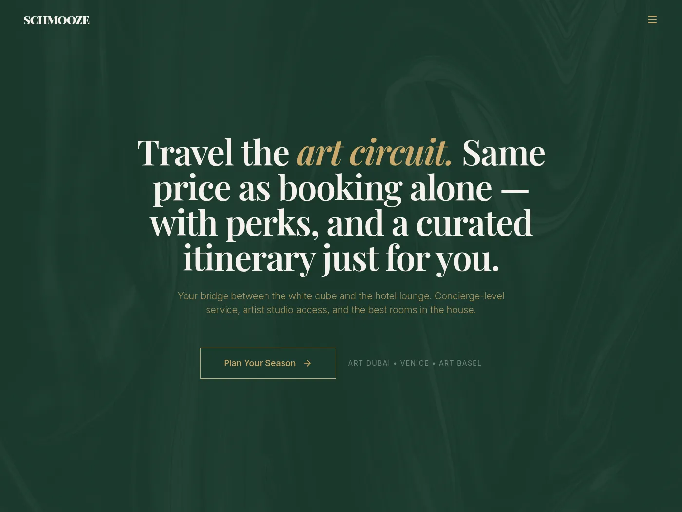 Schmooze Art Travel Site
