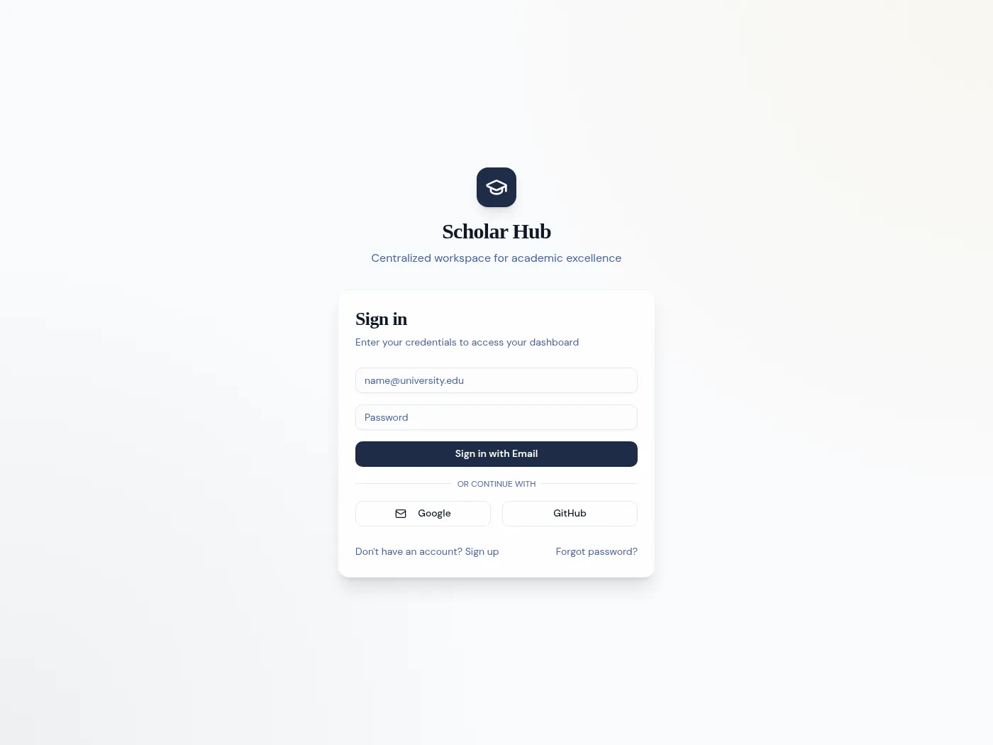 Scholar Hub Dashboard