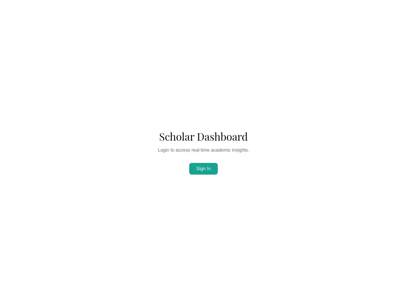 Scholar Profile Dashboard