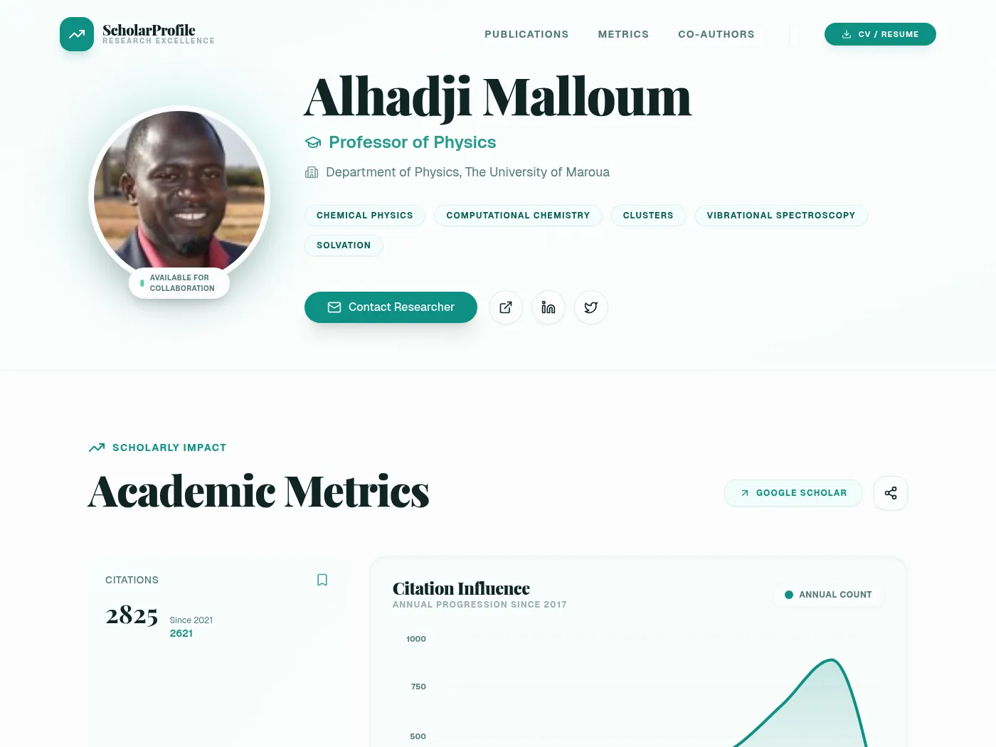 Scholar Profile Website
