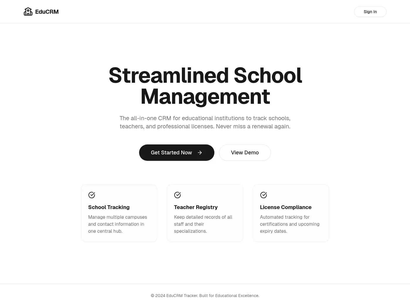EduCRM Tracker