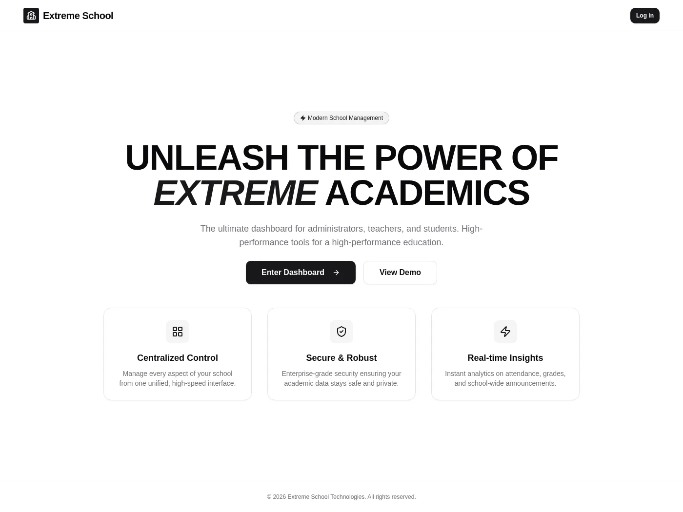 Extreme School Dashboard