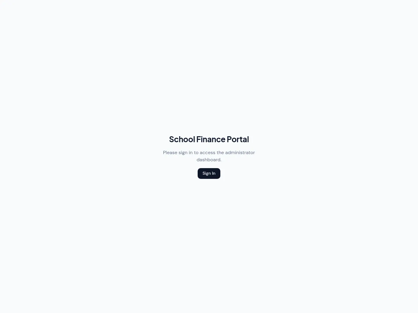 School Finance Portal