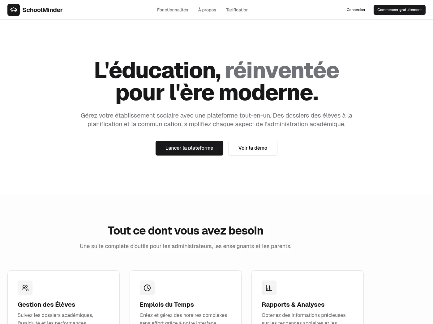 SchoolMinder Platform