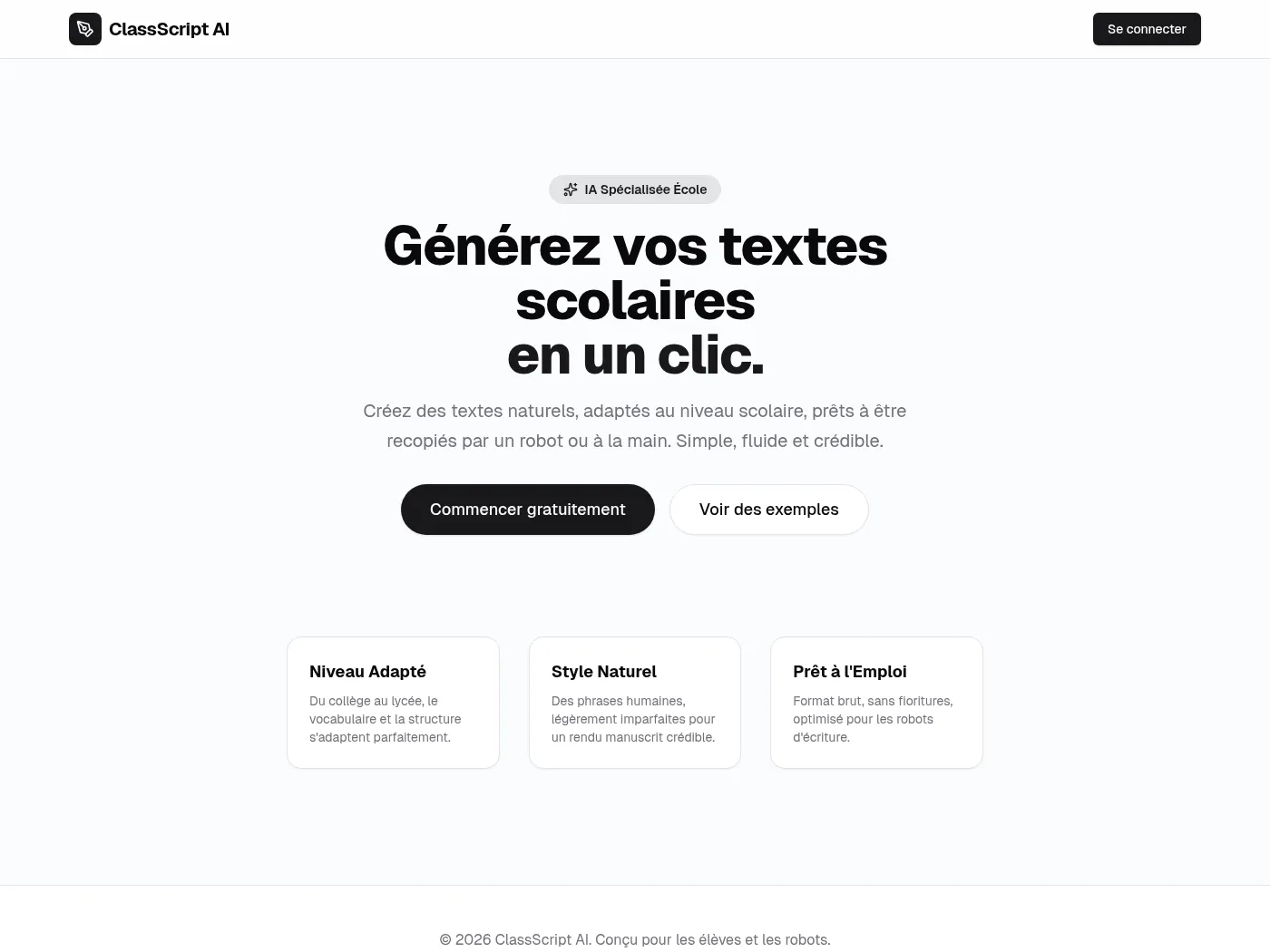 ClassScript AI Generator
