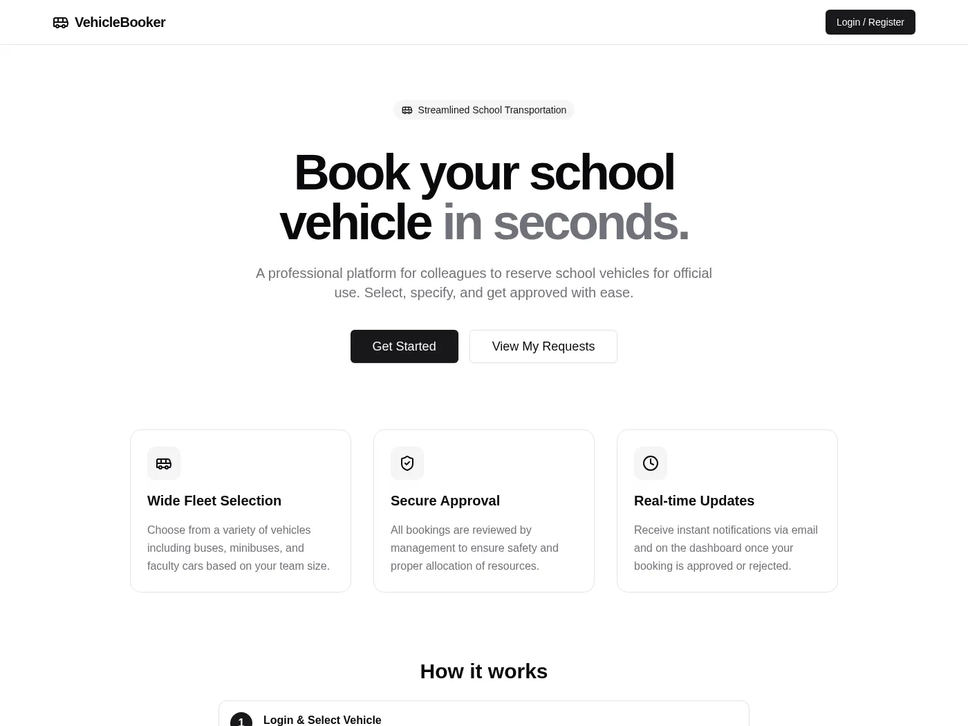 School Vehicle Booker