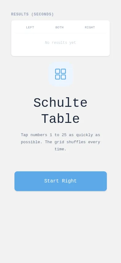 Schulte Table Trainer